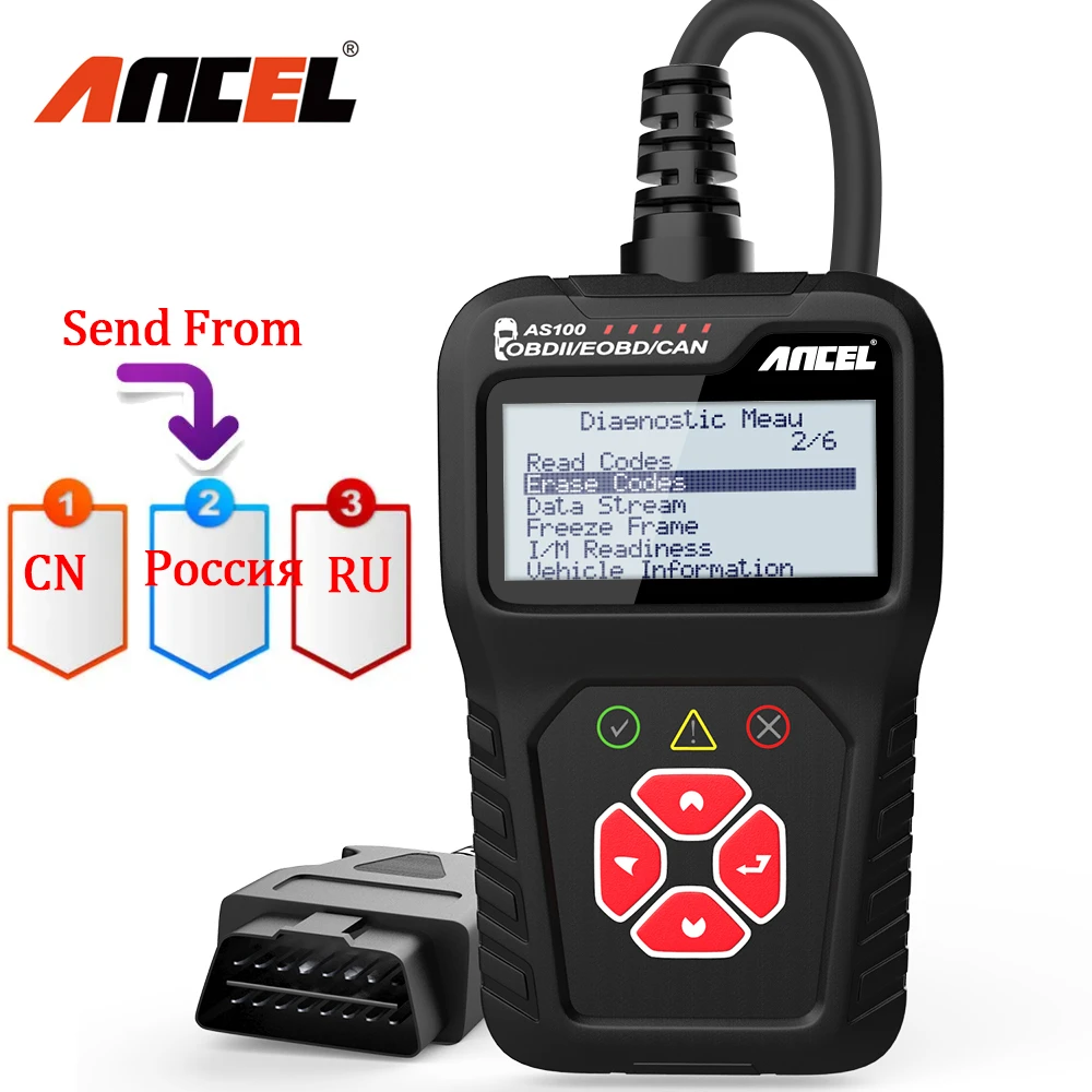 Ancel As100 Obd2 Scanner Car Automotive Scanner Engine Analyzer Tools Code Reader Obdii ...