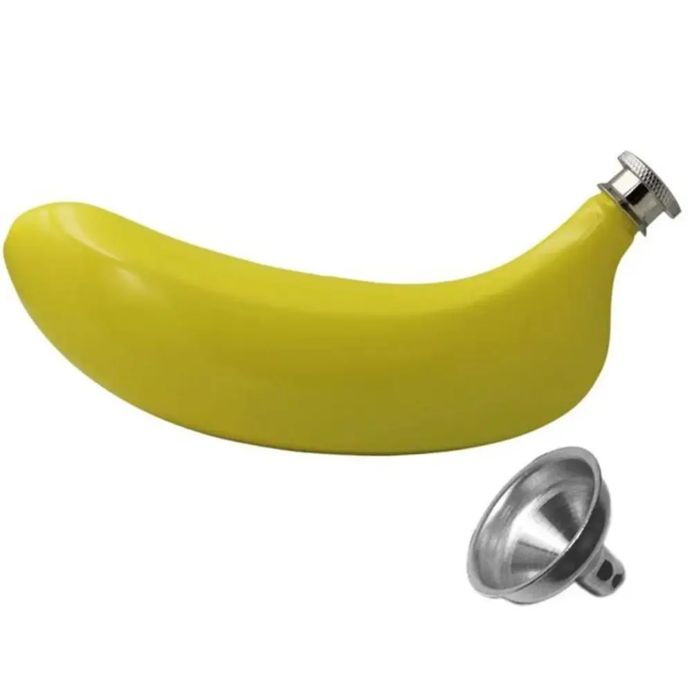 5oz-Banana-Jug-with-Funnel-Stainless-Steel-Creative-Banana-Flask ...