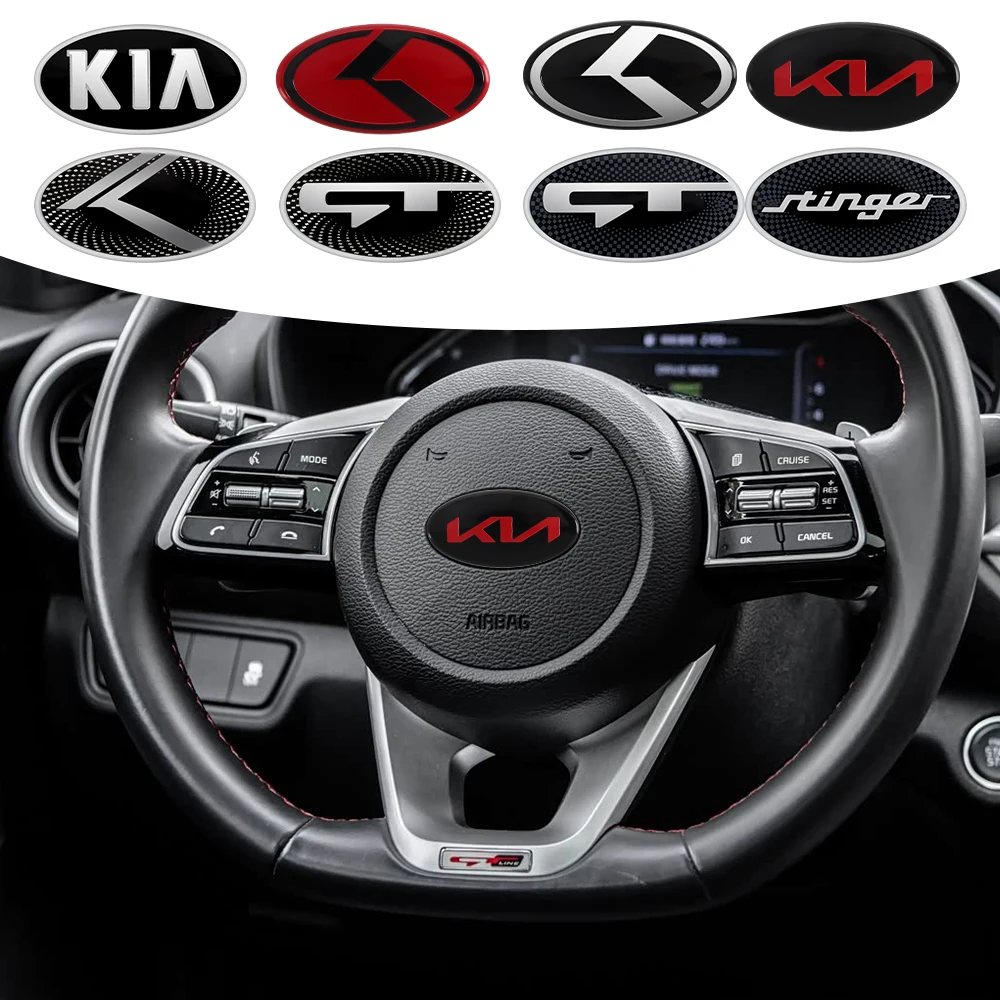 1pcs Car Steering Wheel Logo Emblem Cover Sticker For KIA KN K2 K3 K5 ...