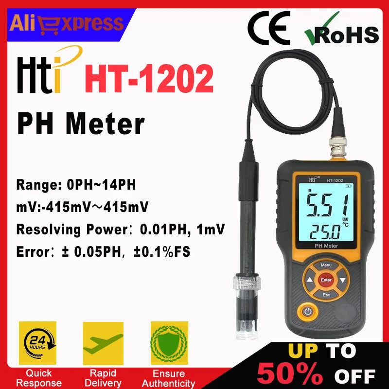 Hti-HT-1202-Digital-PH-Meter-PH-Tester-SmartSensor-for-Mariculture ...