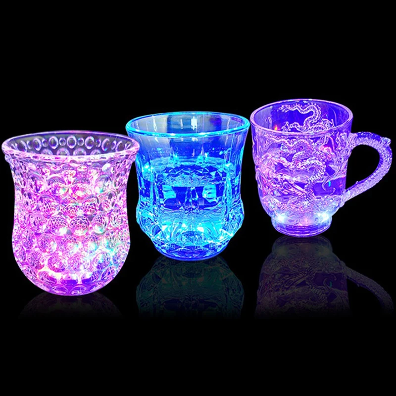 Colorful Luminous Lighting Water Wine Glass Cup Mug Glowing Water ...