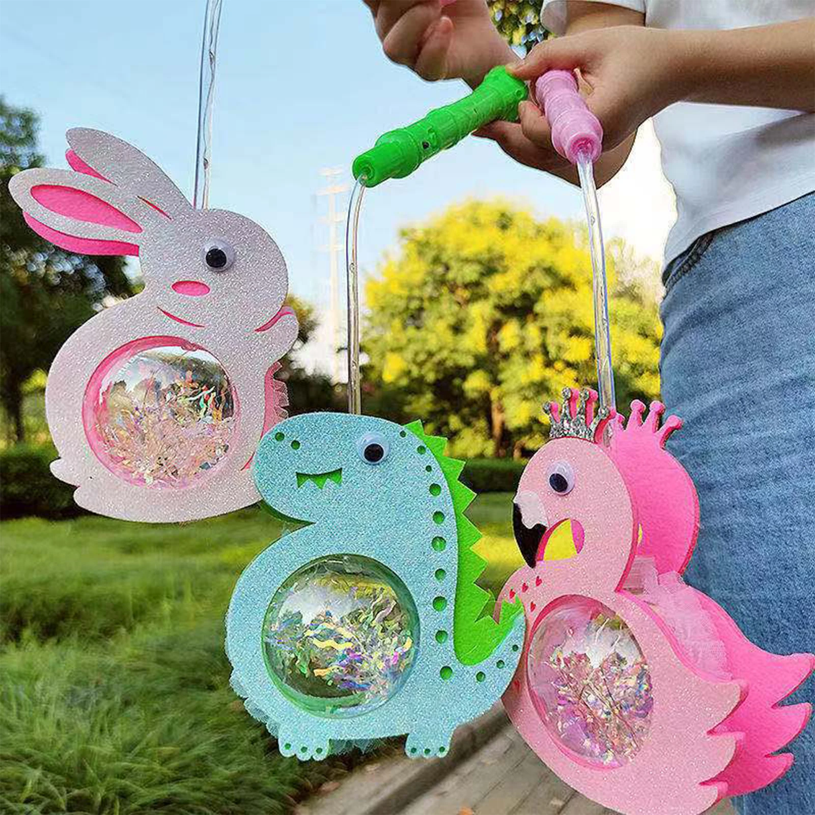 Festival Lantern for Kids LED Cute Cartoon Design Portable Flashing ...