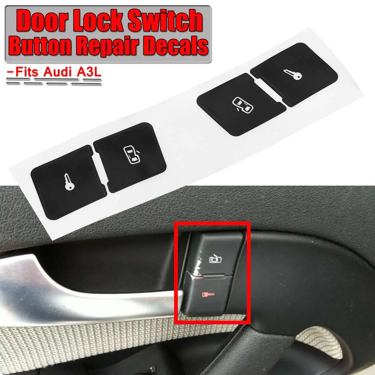 For Audi A3l A Set Matte Black Car Door Lock Control Switch Button ...