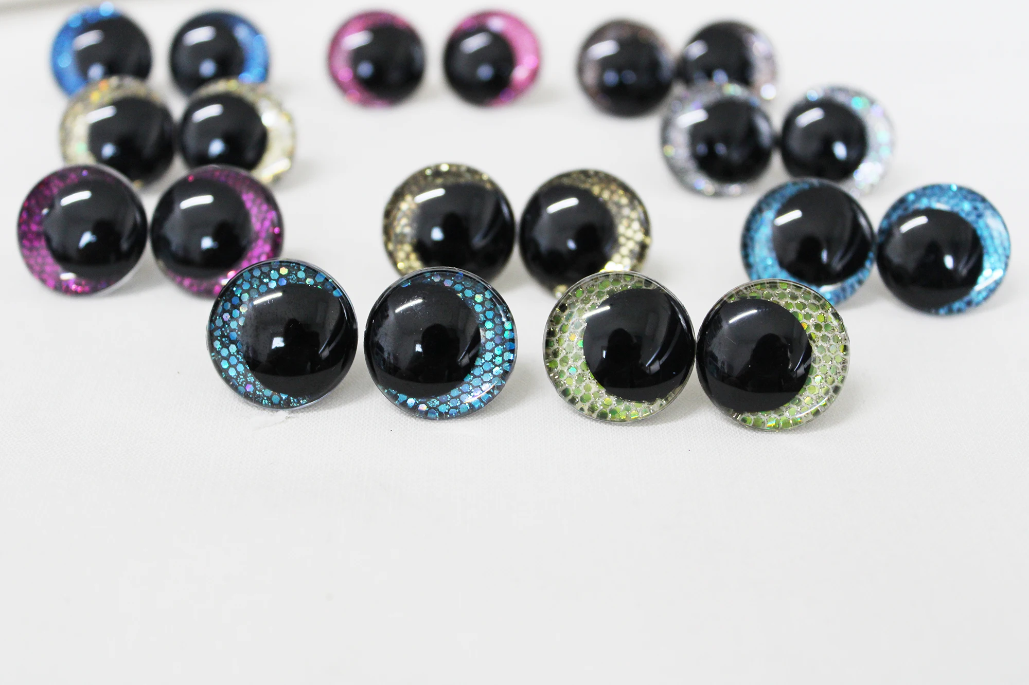 20pcs-14mm-to-28mm-new-comical-Round-glitter-plush-toy-animal-eyes-with ...