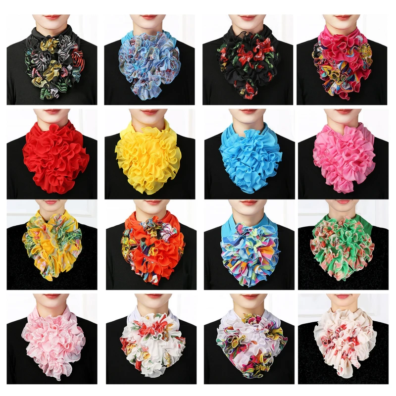 Korean-Floral-Chiffon-Neck-Guard-False-Collar-Hedging-Scarf-Summer ...