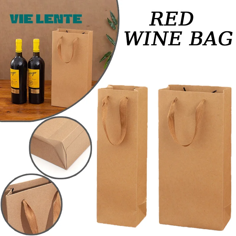 Red Wine Packaging Gift Bags6/12pcs Kraft Paper Single/double Bottle ...