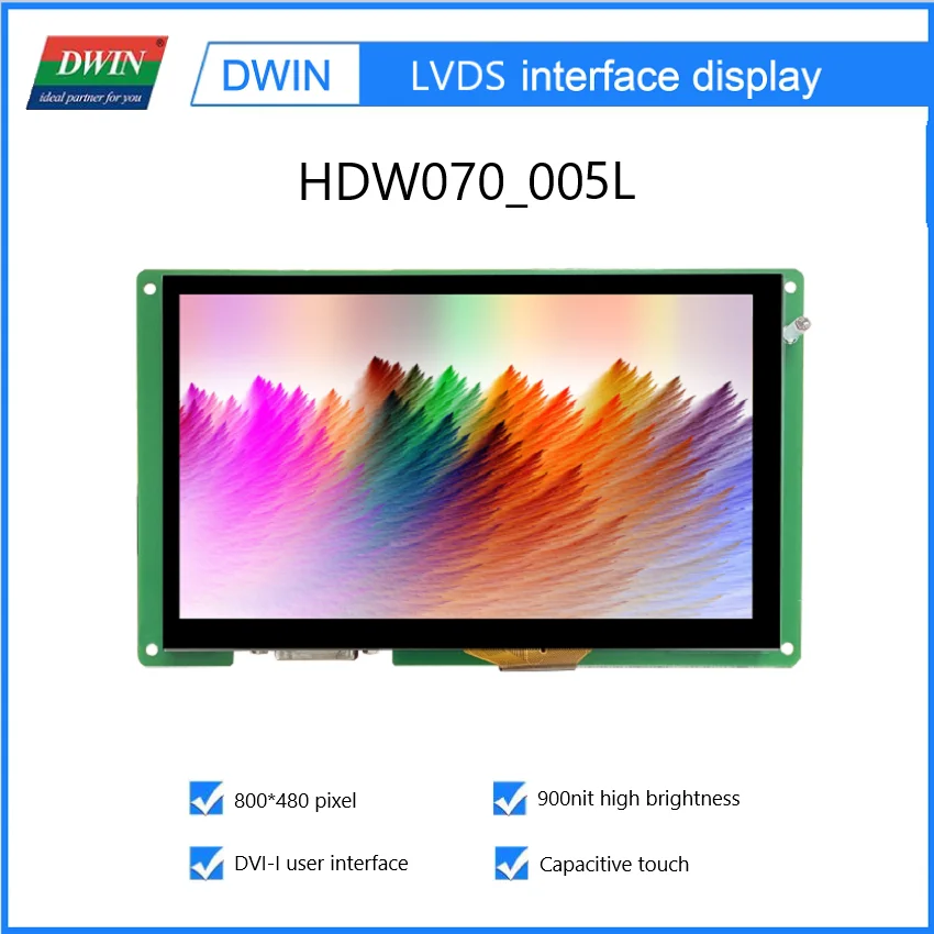 DWIN Multi-touch Capacitive LVDS Differential Display 7.0 Inch 800*480 ...