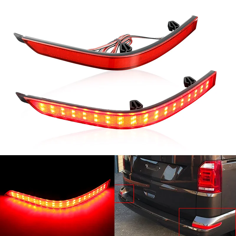 2PCS-Car-Rear-Bumper-Fog-LED-Light-Reflector-Lamp-For-VW-Transporter-T6 ...