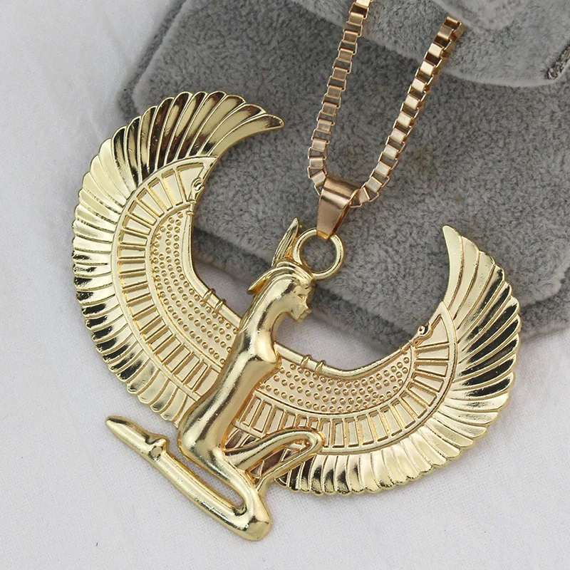 Ancient-Egyptian-Goddess-Isis-Wings-Pendant-Patron-God-Horus-Necklace-Men-Women-Vintage-Prayer ...