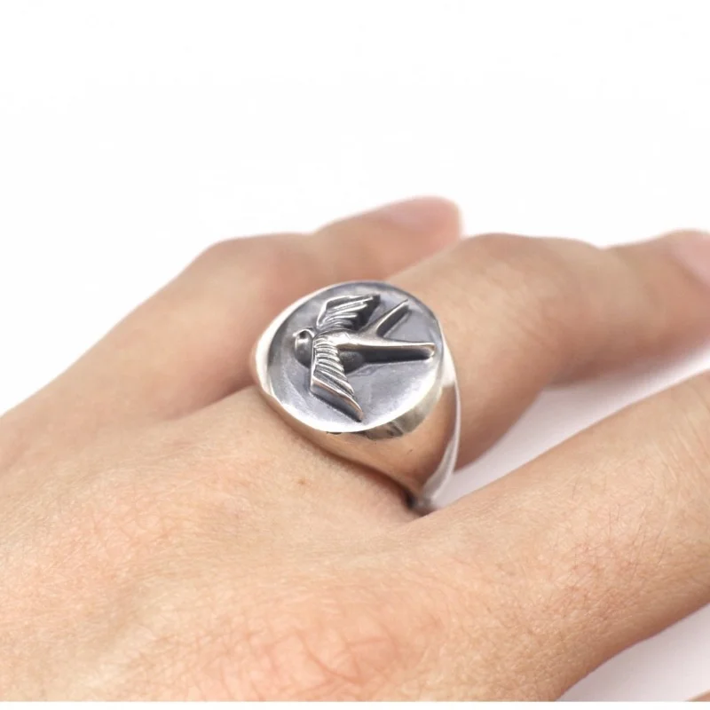 Vintage-Three-dimensional-Relief-Swallow-Ring-For-Men-Jewelry-Trendy-Male-Index-Finger-Ring ...