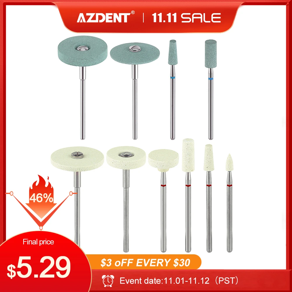 Azdent Dental Lab Polisher Ceramic Diamond Grinding Head Stone Grinder ...