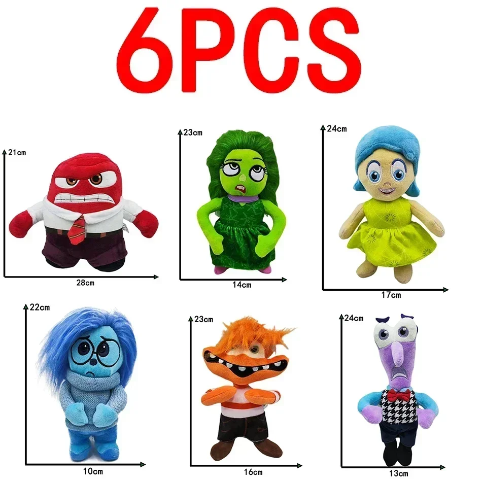 New Inside Out 2 Plush Anxiety Doll Cute Joy Fear Anger Disgust Sadness ...