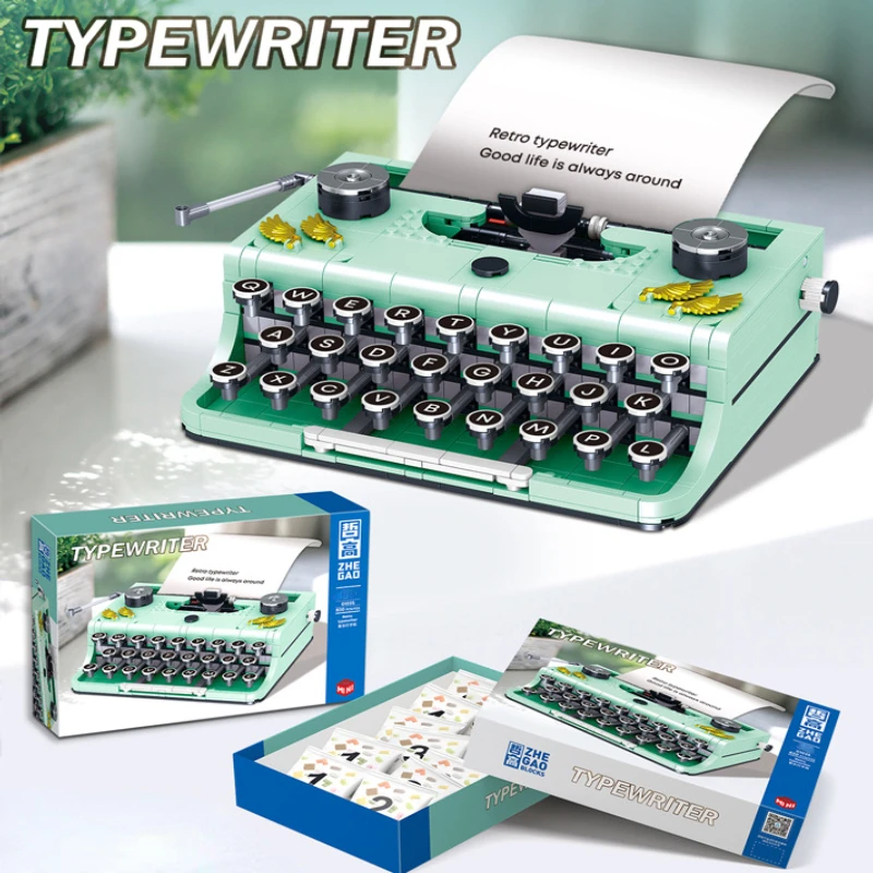 820PCS-Retro-Typewriter-Printer-Building-Blocks-Classic-Creative-Ideas ...