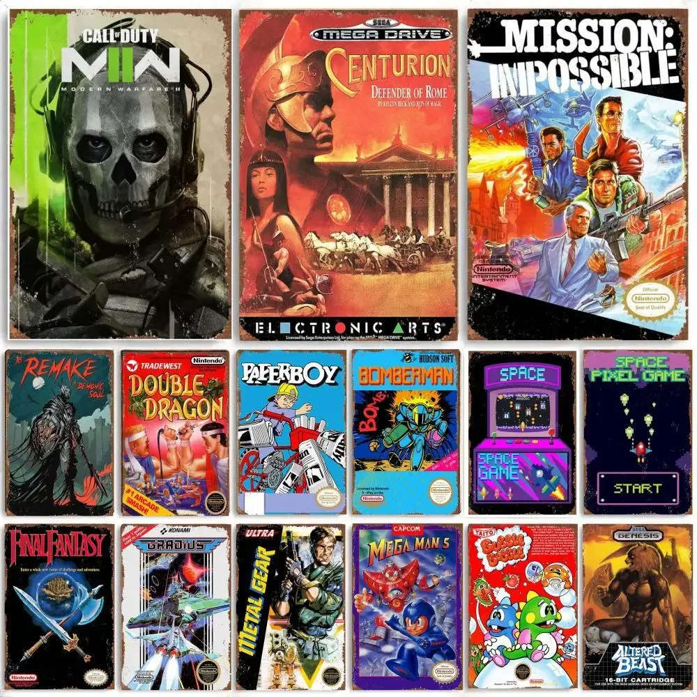Classic-Games-Poster-Metal-Tin-Sign-Metal-Wall-Signs-Gamer-Vintage ...