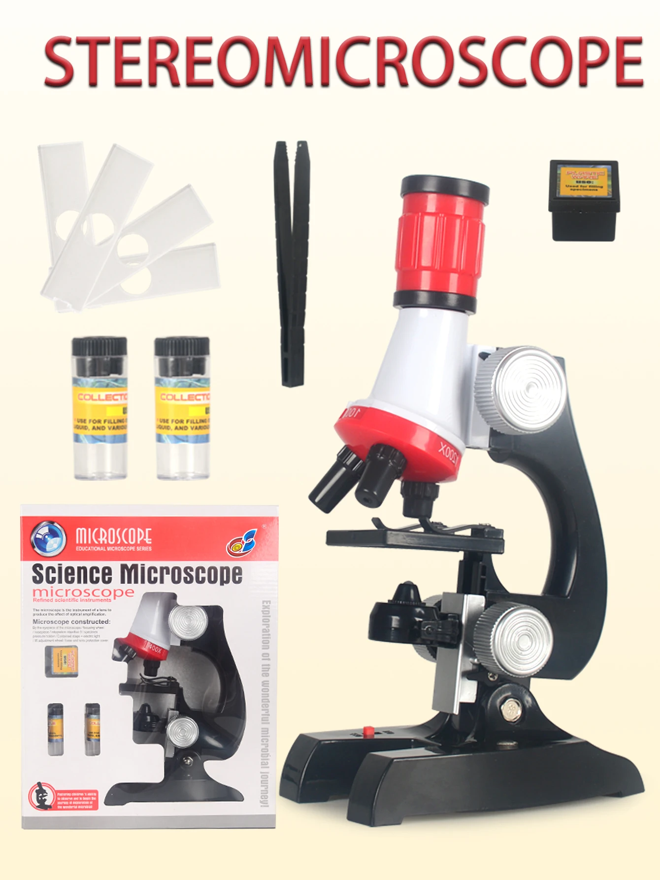 Microscope-for-Kids-100X-1200X-Compound-Beginner-Microscope-Kit-Slides ...
