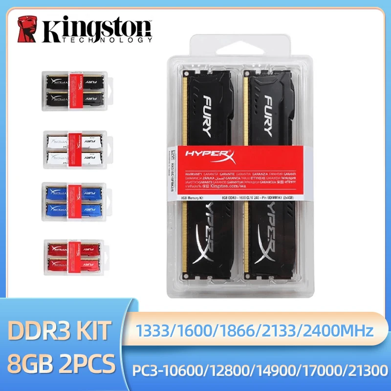 Kingston Memoria DDR3 8 GB 16 GB (2x8 GB) Kit RAM 1600 MHz 1333 MHz ...
