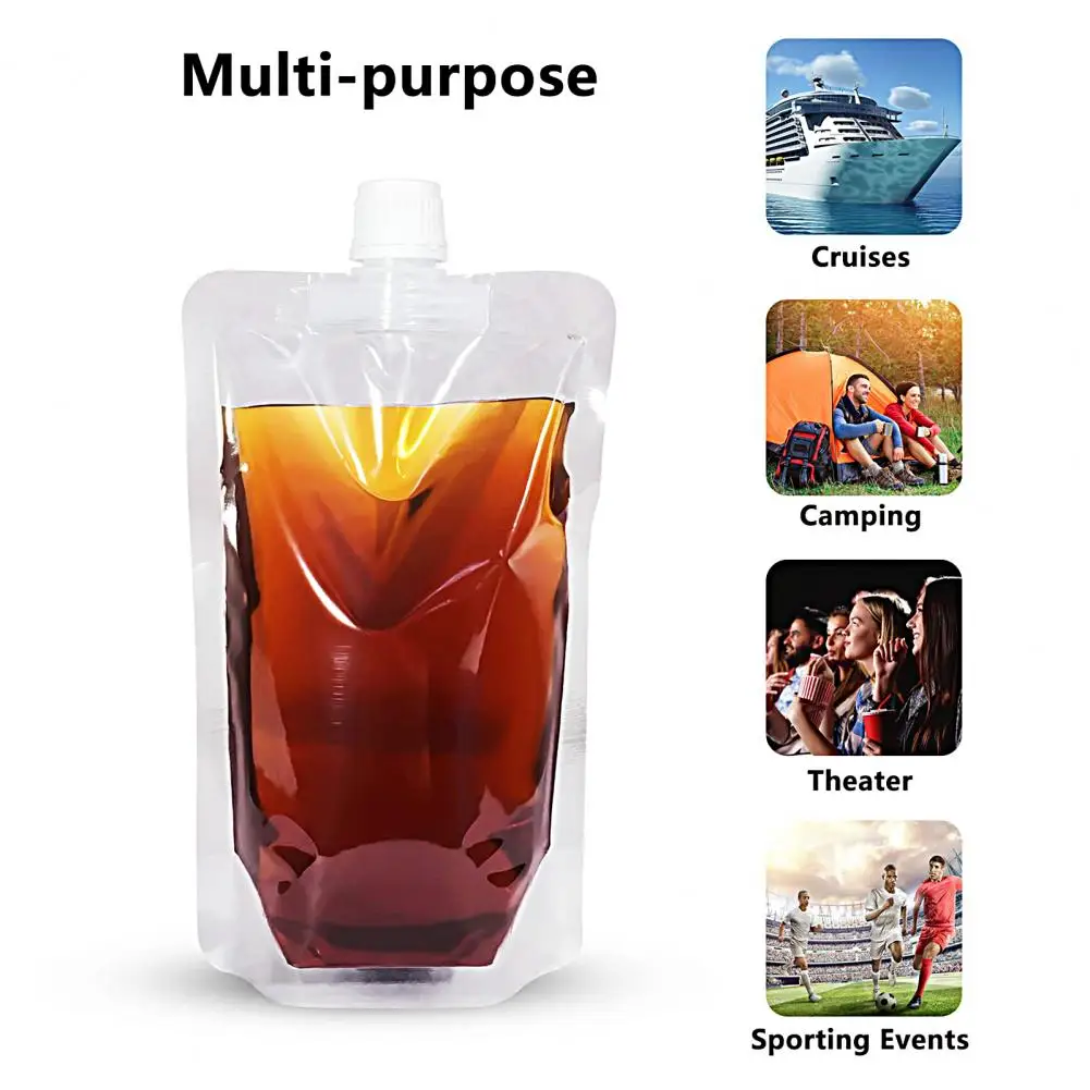 Drink-Pouch-Convenient-Fluid-Bag-Clear-Safe-Excellent-Refillable-Empty ...