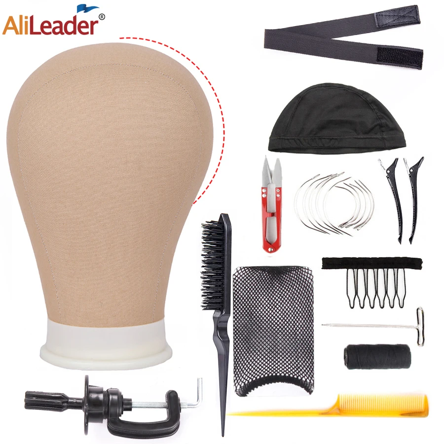 21-24Inch-Canvas-Block-Head-Set-For-Making-Wig-Display-Styling-Tools ...