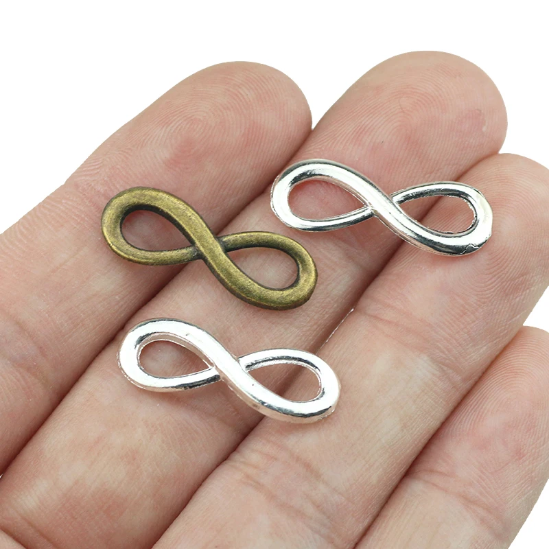 Infinity Symbol | Pendant Charms - 50pcs/lot 8.3mm 23.6mm Antique ...