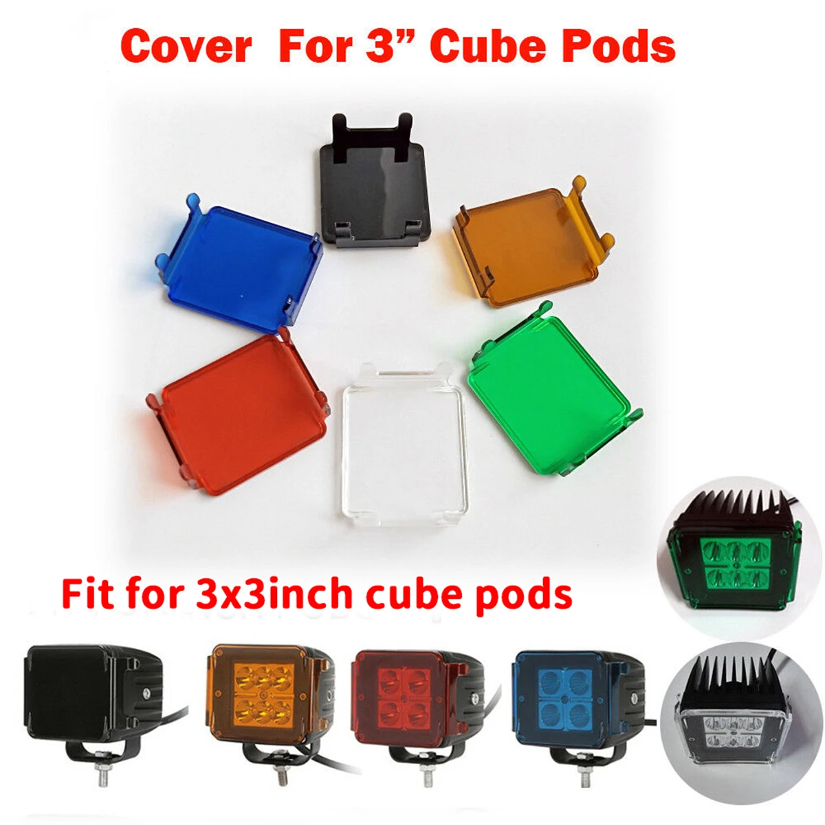 2Pcs-3inch-Protective-Dust-Proof-Cover-for-LED-Work-Light-Bar-Square ...