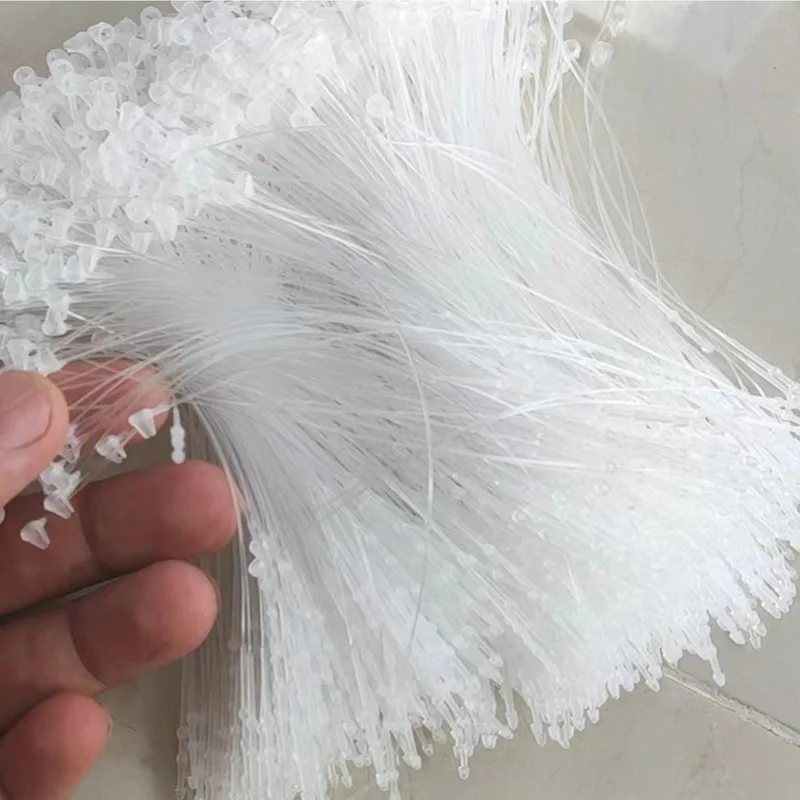 1000PCS Plastic tag strings 5 inches White Hang Tags cords Garment Snap ...