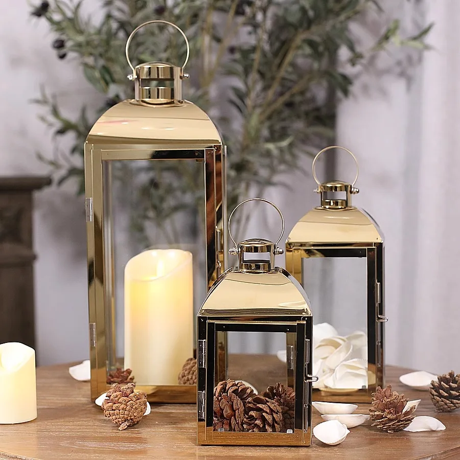 Windproof Stainless Steel Candle Holder,Lantern,Hurricane Candleholder ...