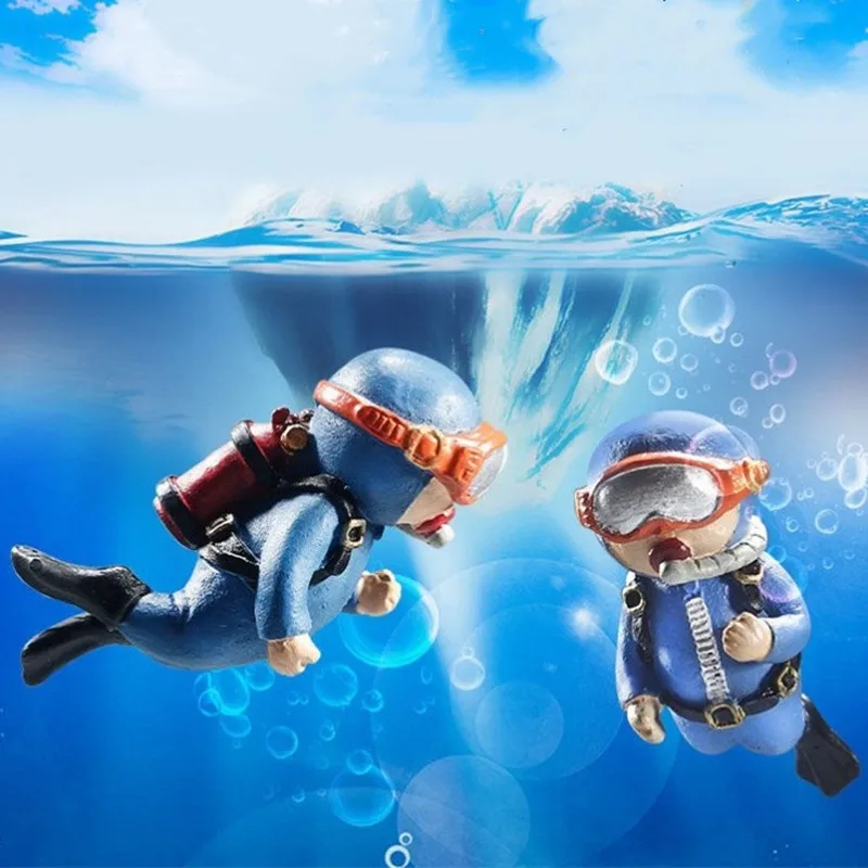 Creative Aquarium Artificial Float Diver Fish Tank Landscape Aquarium ...