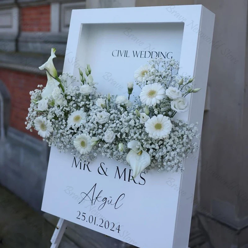 DIY-Flower-Box-Welcome-Sign-Baby-in-bloom-Decor-White-Floral-Box ...