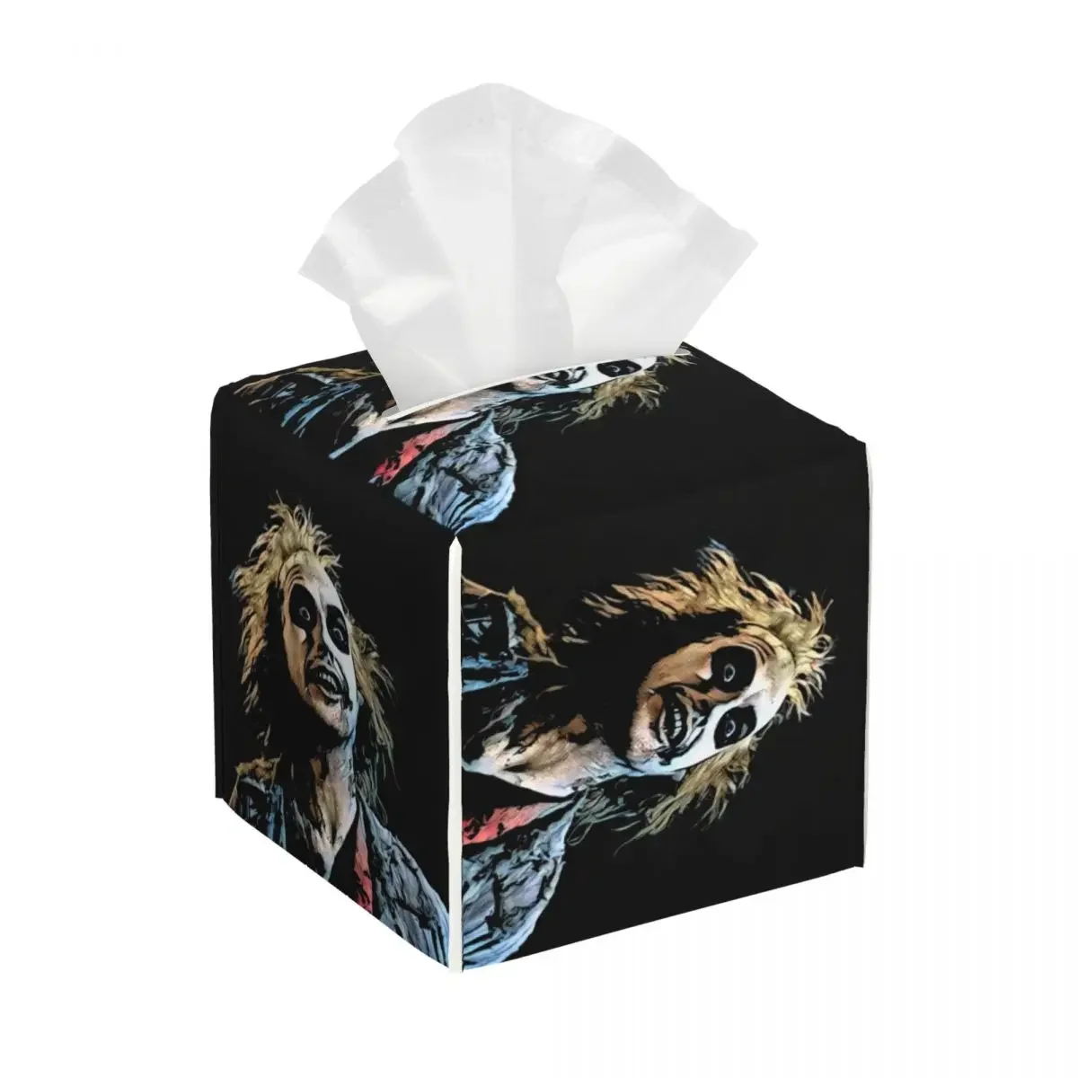 Custom Horror Movie Beetlejuices Tissue Box Cover PU Leather Square Tim ...