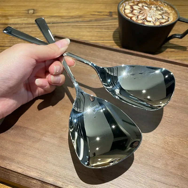 4pcs-Large-Size-Korean-Triangle-Spoon-Stainless-Steel-Western-Food ...