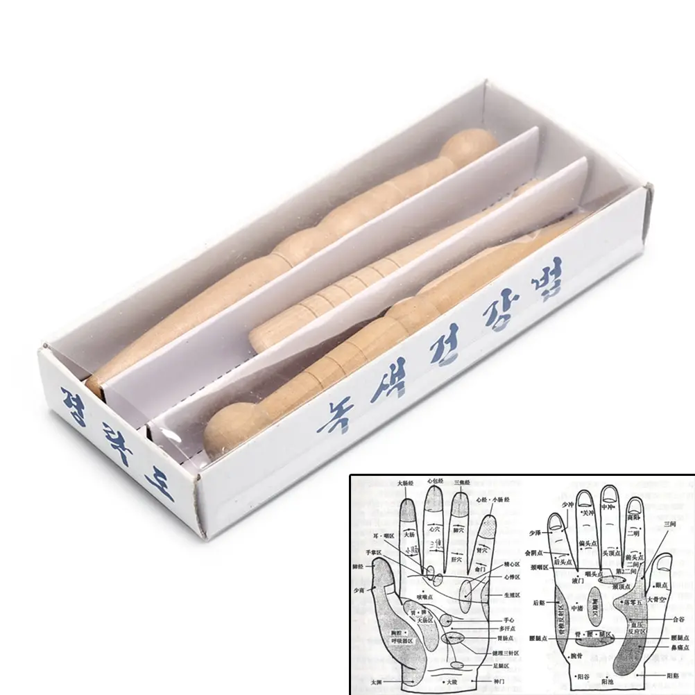 1 3pcs Original Wooden Foot Body Massage Stick Relieve Muscle Soreness