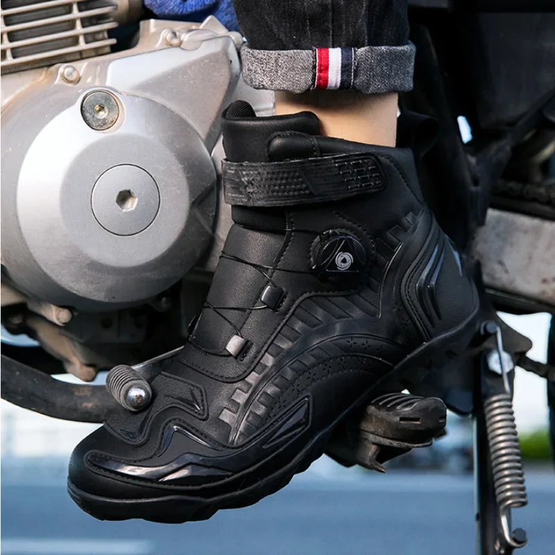 Black-Retro-Motorcycle-Boots-Men-Motorbike-ShoesMotocross-Boots-Cycling ...