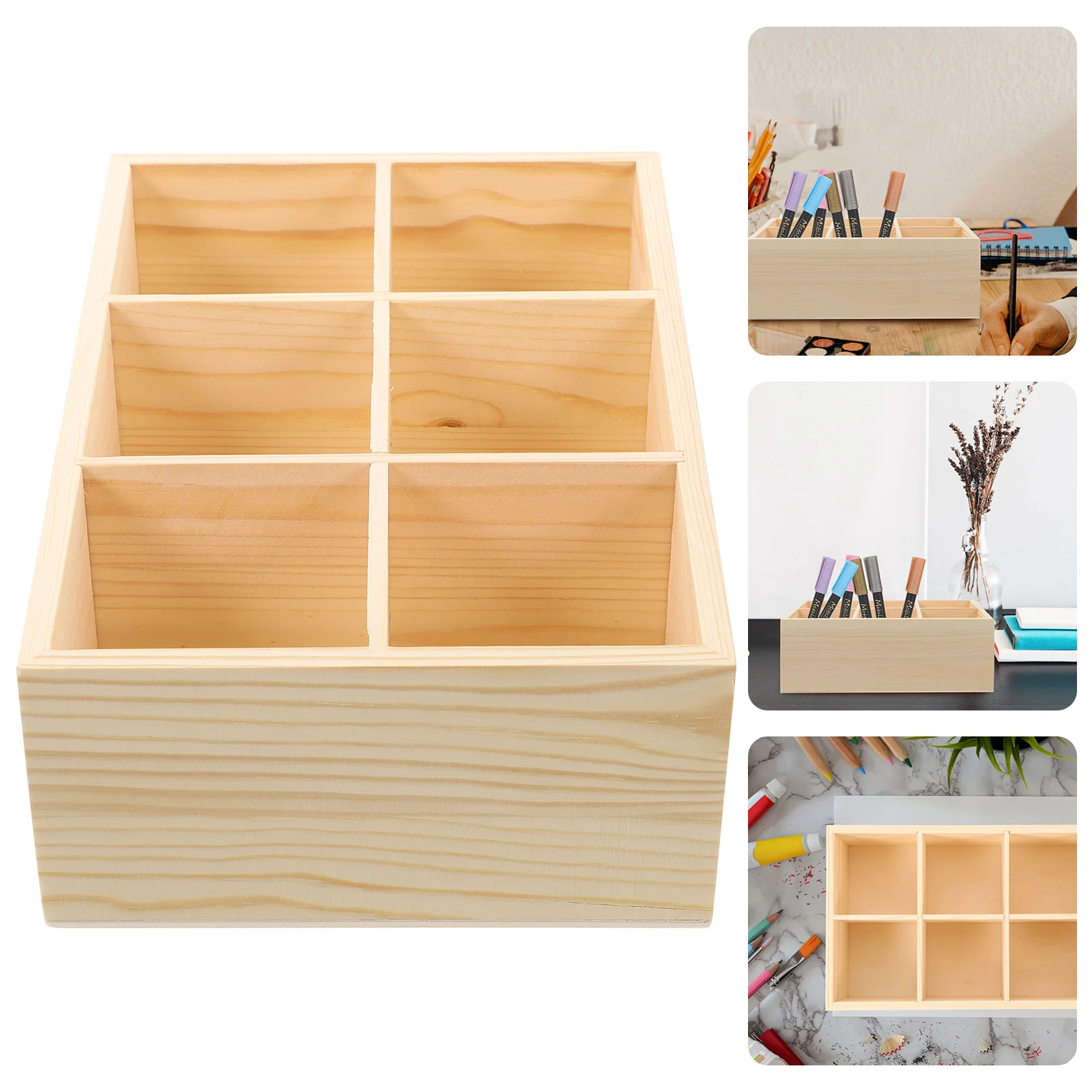 Wooden-Marker-Holder-Pencil-Holder-for-Desk-Marker-Storage-Case-Multi ...