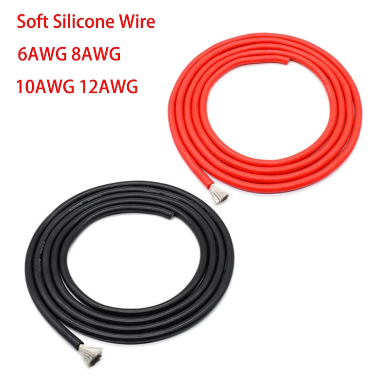 Soft Silicone Wire 6AWG 8AWG 10AWG 12AWG Lithium Battery Connection ...