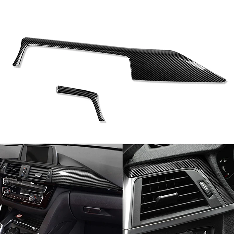 Carbon Fiber Look Car Center Console Dashboard Panel Trim Cover for BMW ...