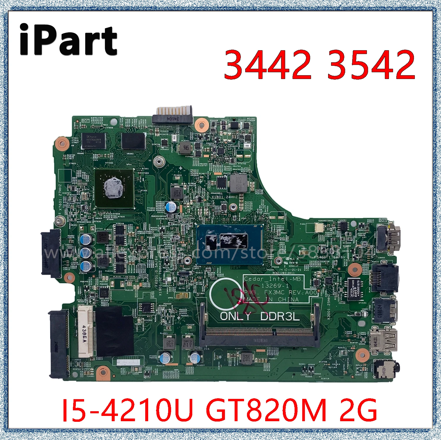 Para dell 3442 3542 3443 3543 5748 5749 placa mãe do portátil com I5 4210U cpu gt820m 2gb gpu CN ...