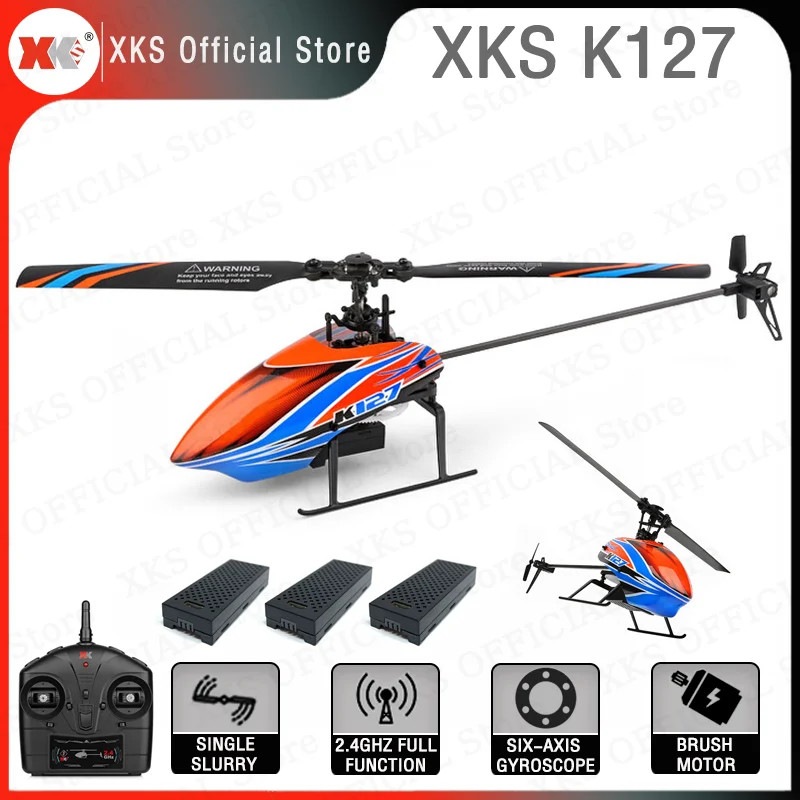 WLtoys XKS RC Helicopters K127 6 Aixs Gyroscope 2.4G 4CH Single Blade Propellor Gyro Mini RC ...