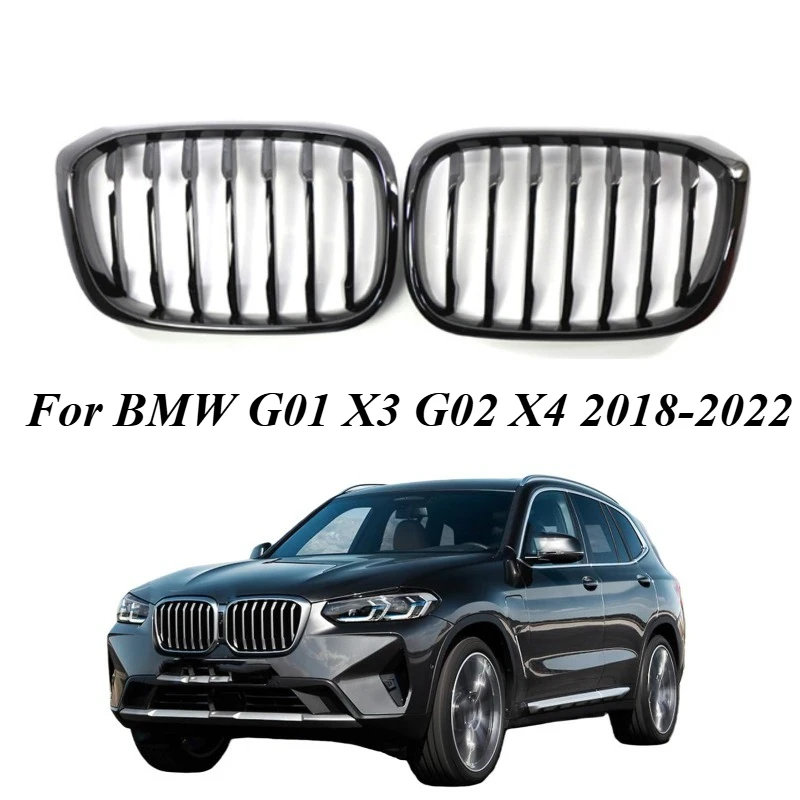 Front Kidney Replacement Glossy Black Single Double Grill Grille For ...