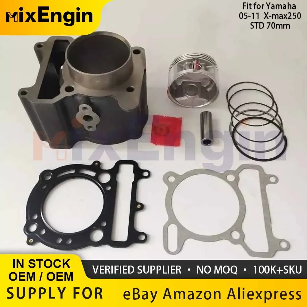 Motorcycle Engine Parts 70MM/76MM Bore Cylinder Piston Rings Gasket ...