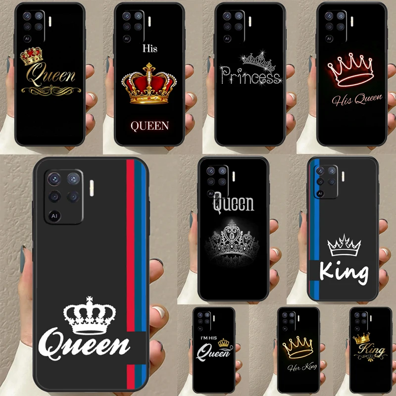 King Queen Couple Lovers Case For Oppo Reno 5 Lite 2z 2f A52 A72 A94 ...