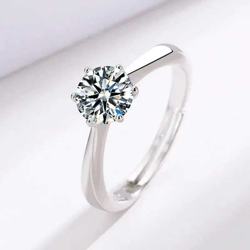 Six-claw-Couple-Ring-Elegant-Simple-Style-Diamond-embedded-Ring-For ...