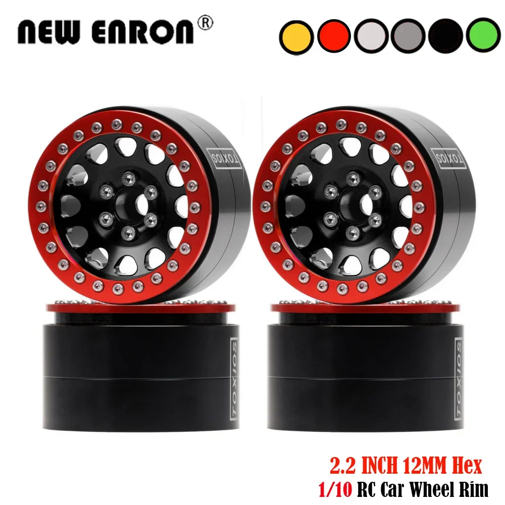 4Pc 2.2" Beadlock Wheel Rims RC Hub 12mm Hex CNC Alloy for RC Car Rock ...