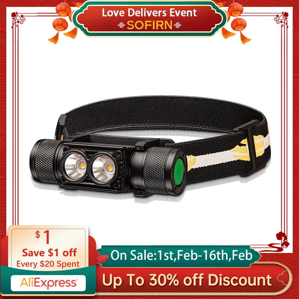 SOFIRN-H25L-USB-Rechargeable-1200LM-Headlamp-with-18650-Battery-Dual ...