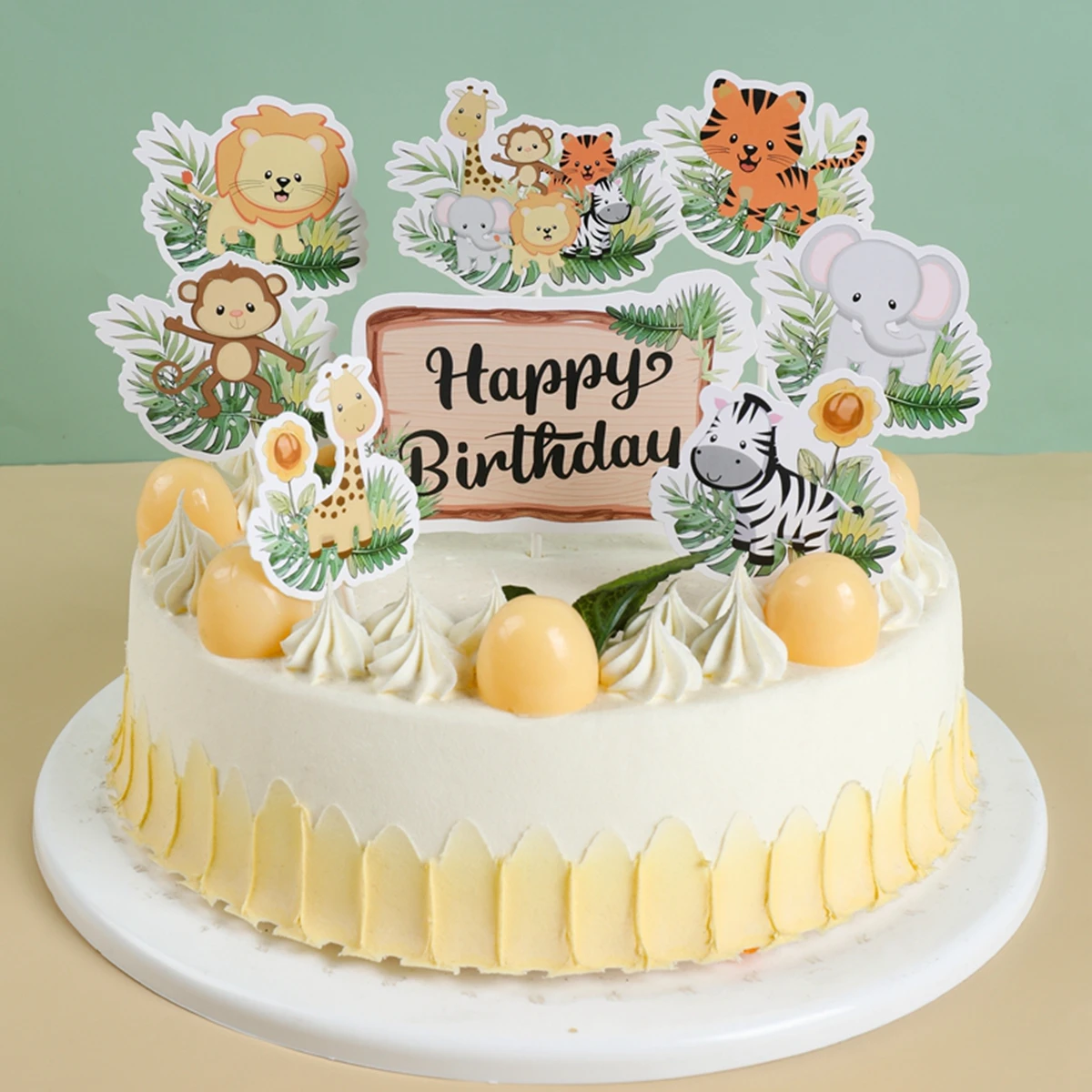Safari-Animals-Cake-Toppers-Cartoon-Giraffe-Lion-Zebra-Cupcake-Wrapper ...