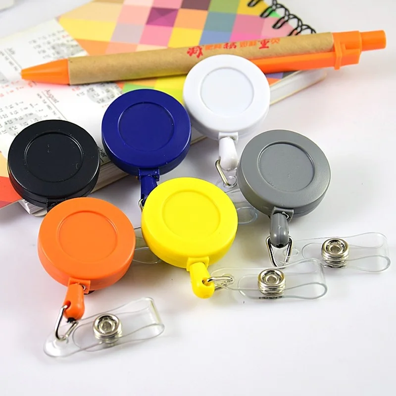 10pcs-Retractable-Badge-Reel-Plastic-ID-Name-Tag-Clips-Key-Ring-Chain ...