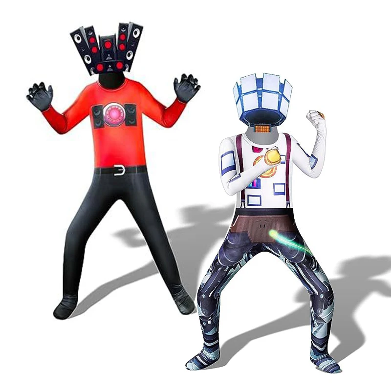 Kids Boys Skibidi Toilet Cosplay Bodysuit TV Man Camera Man Game ...