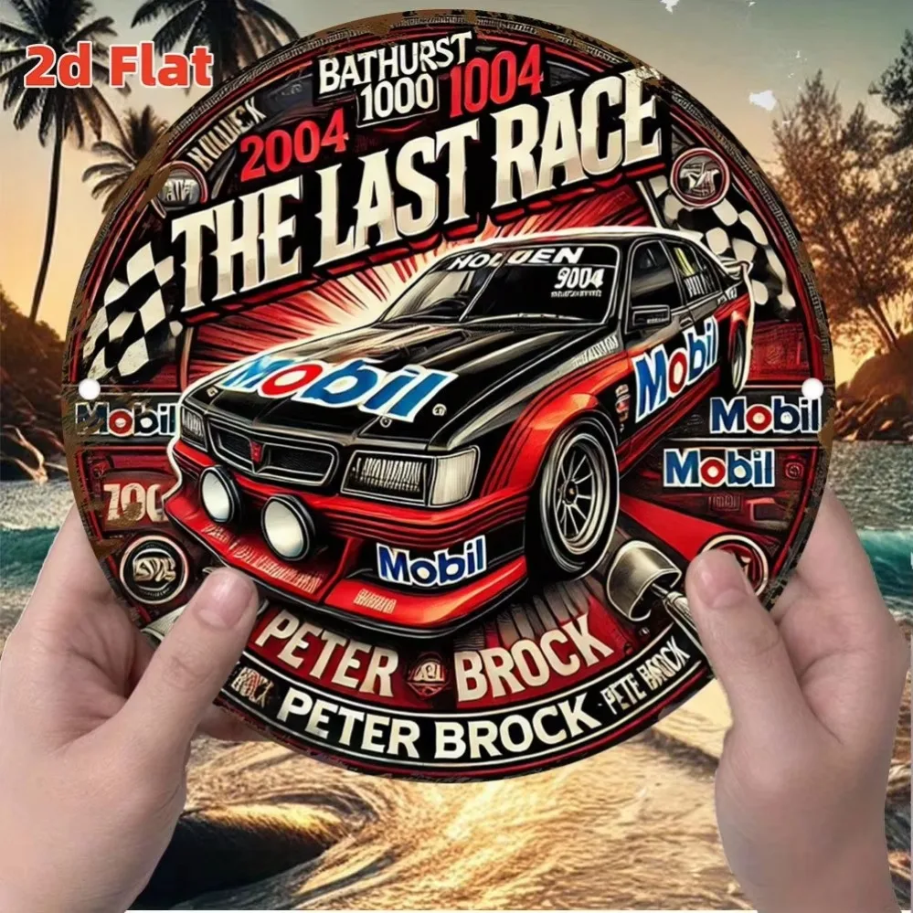 2D Flat 2004 Bathurst 1000 Vintage Tin Sign - Aluminum Racing Wall Art ...