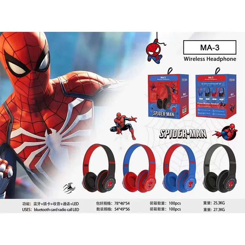 Spider-man-Bluetooth-Headphones-MA-3-Disney-Marvel-Wireless-Earbuds ...