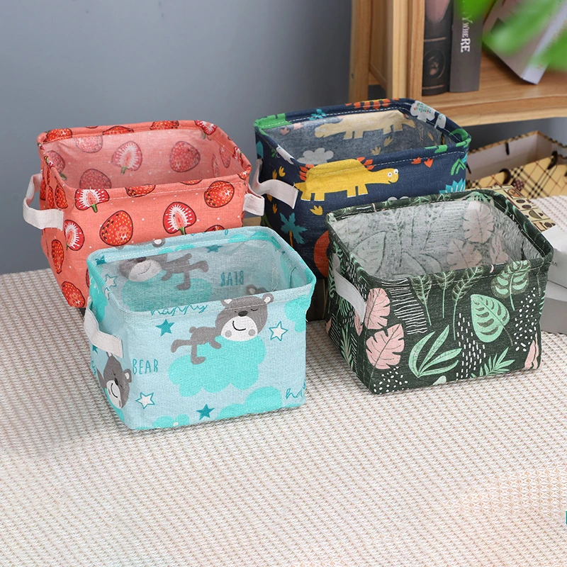 Cube-Folding-Fabric-Storage-Basket-Desktop-Organizers-Makeup-Storage ...