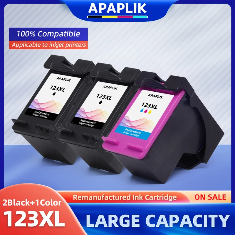 APAPLIK cartucho de tinta para impresora HP123 123XL, para HP DeskJet ...